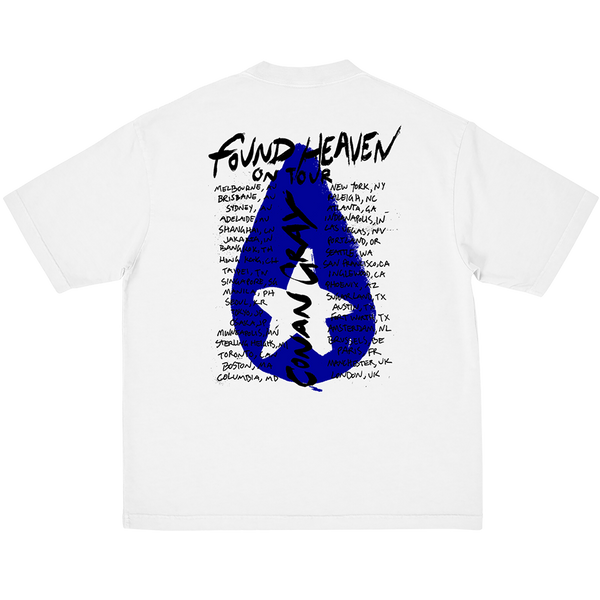 White Found Heaven On Tour 2024 Dateback Tee - Conan Gray Official Store